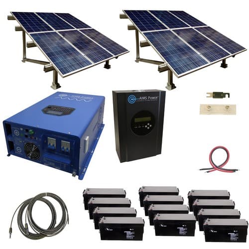 2880 Watt Off Grid Solar Kit with Solar Rack and 12000 Watt Power ...